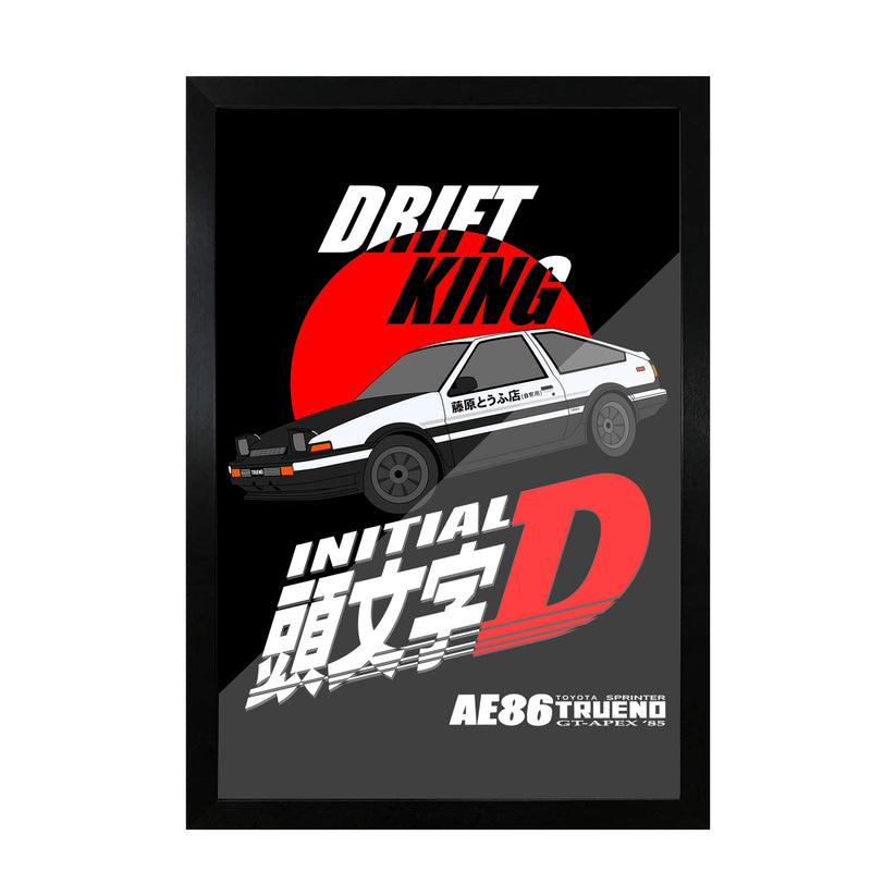 Initital D AE86 Trueno Art Frame | JDM Posters – Frameo Store