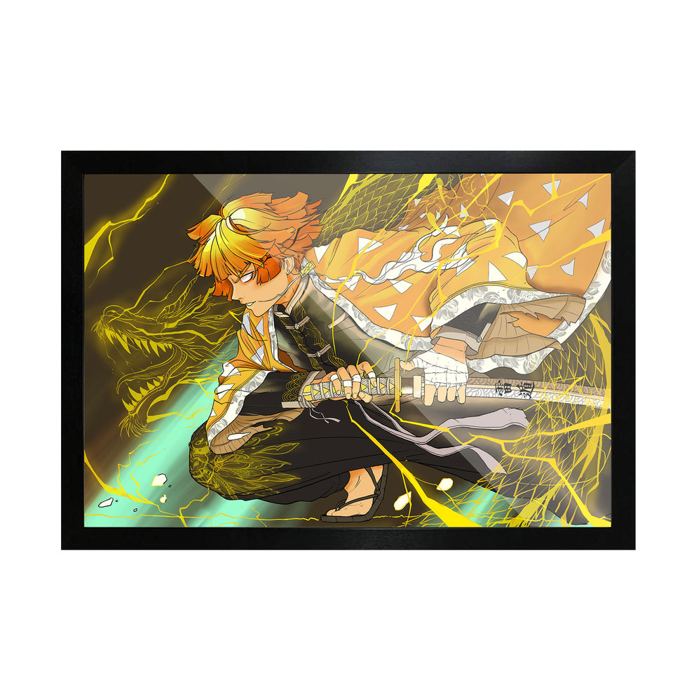 Zenitsu Art Framed Poster | Anime Wall Frames – Frameo Store
