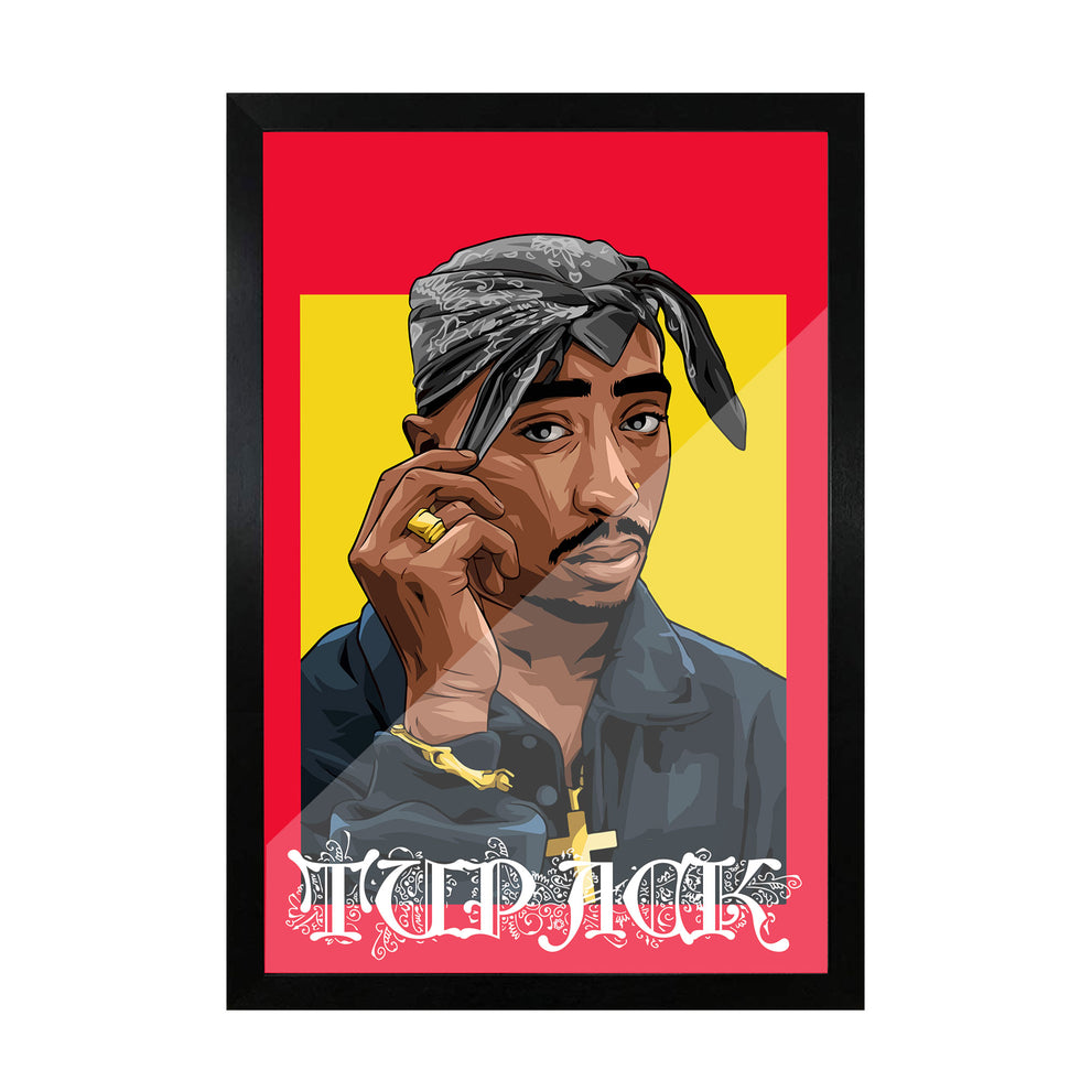 Tupac Art Framed Poster | Music Artist Wall Frames – Frameo Store